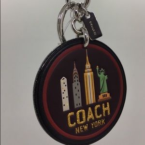 Coach | Accessories | Coach Leather New York Skyline Bag Charm Key Ring ...